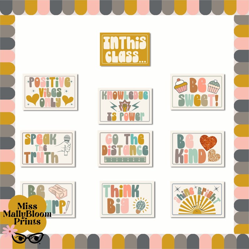 Classroom Positive Quotes Poster Bundle_bulletin Board Kit - Etsy