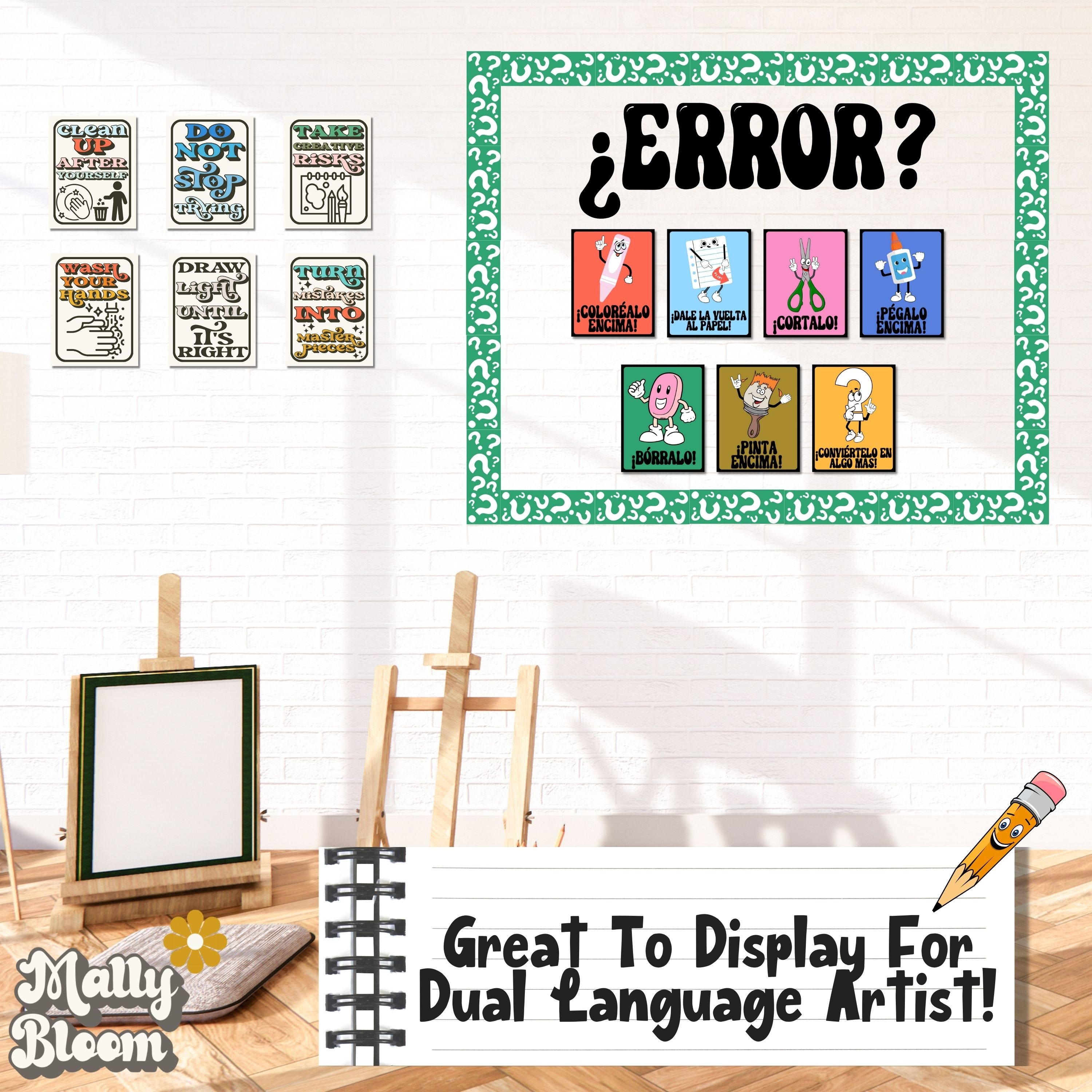 Spanish Bulletin Board, Art Classroom Spanish Rules Poster Bundle, Art ...