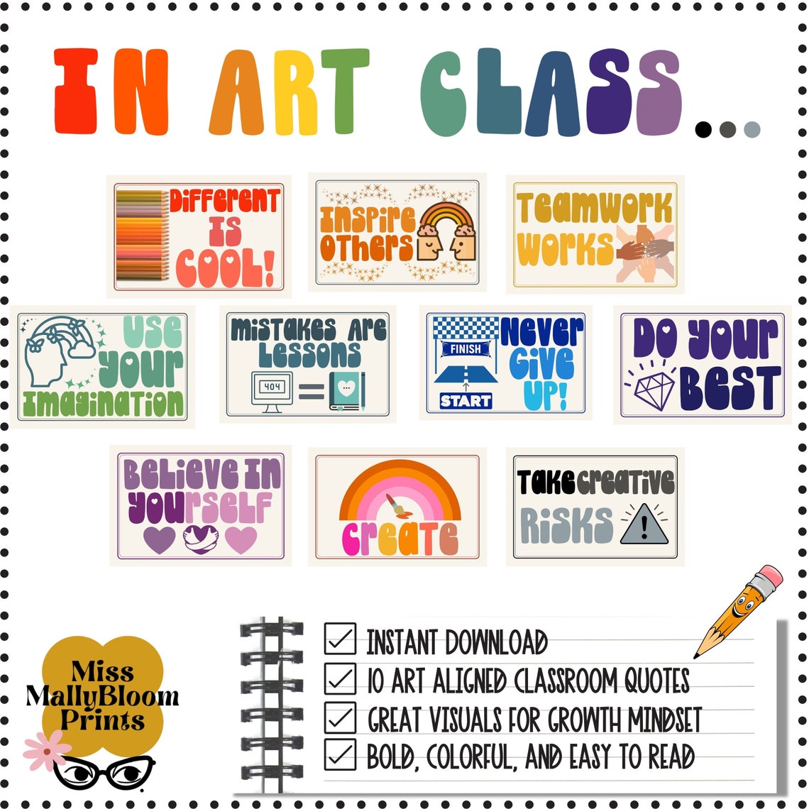 Art Class Poster Bundle Rainbow Art Classroom Decor Bundle - Etsy