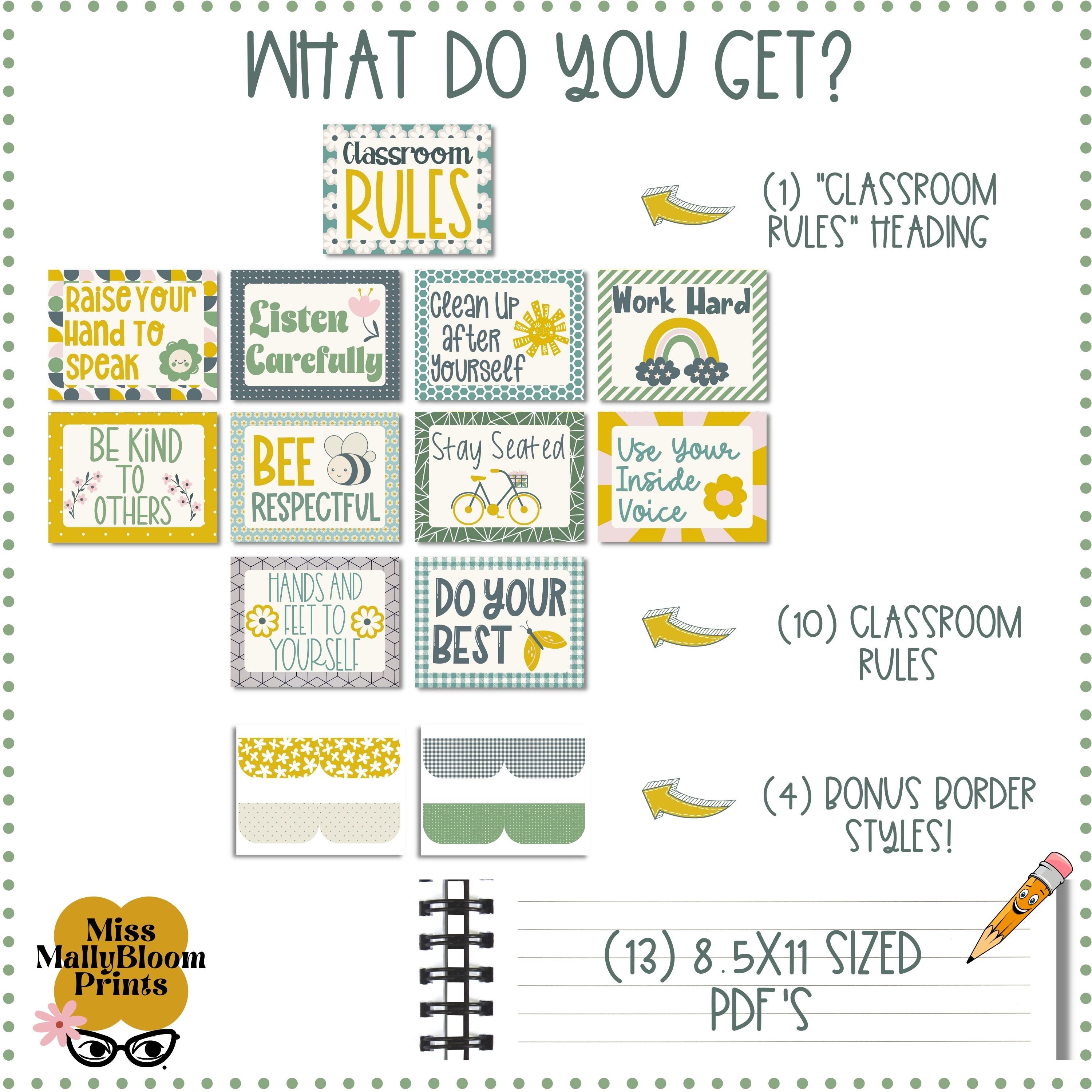 Classroom Rules Poster Bundle_bulletin Board Kit or Classroom - Etsy Canada