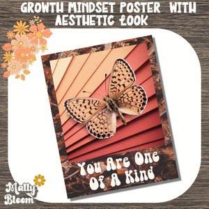 Middle School Boho Classroom Decor, Growth Mindset Poster, Positive ...