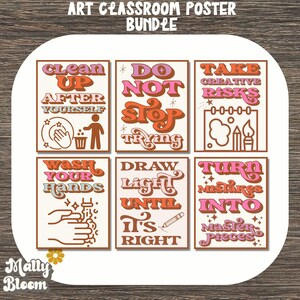 Art Classroom Rules Poster Bundle, Art Classroom Decor, Art Teacher ...
