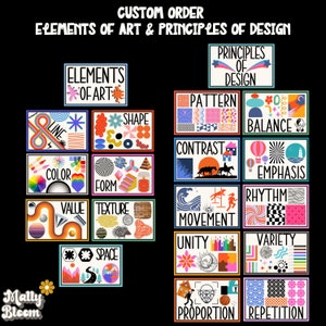 Elements of Art, Principles of Design Poster Bundle, Classroom Decor ...