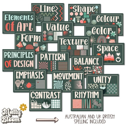 Elements Of Art Principles Of Design Poster Bundle Classroom Etsy