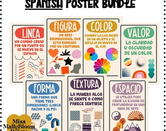 Posters Elements Principles Art in Spanish - Etsy