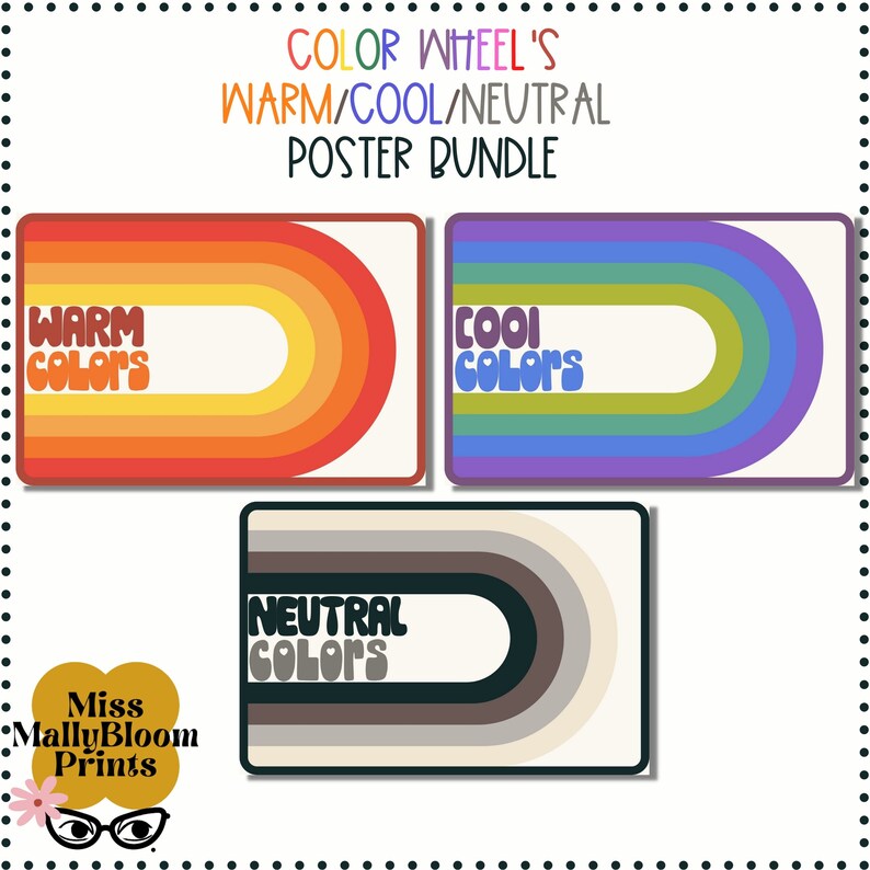 Art Classroom Decor Warm Cool Neutral Color Poster Bundle - Etsy
