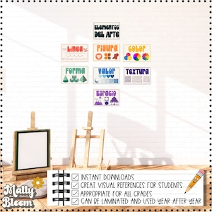 Spanish Classroom Poster Bundle, Elements of Art, Art Classroom Decor ...