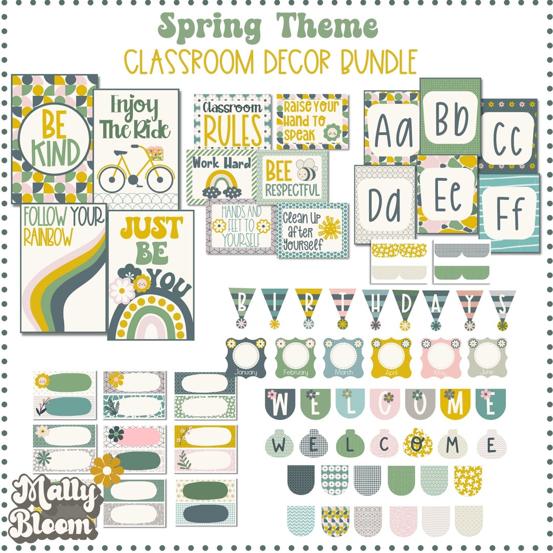 Classroom Decor Poster Bundle, Growth Mindset, Classroom Rules,bulletin ...