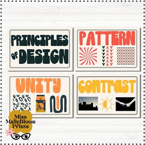 Classroom Poster Bundle, Rainbow Principles of Design, Art Classroom ...