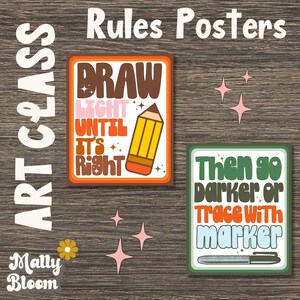 Art Classroom Rules and Procedure Poster Bundle, Art Classroom Decor ...