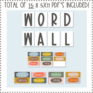 Principles of Design Word Wall Art, Classroom Decor, Word Wall Signs ...