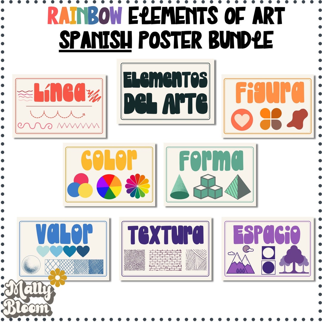 Spanish Classroom Poster Bundle, Elements of Art, Art Classroom Decor ...