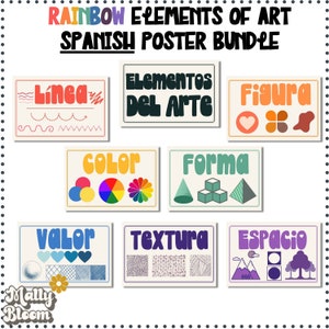 Spanish Classroom Poster Bundle, Elements of Art, Art Classroom Decor ...