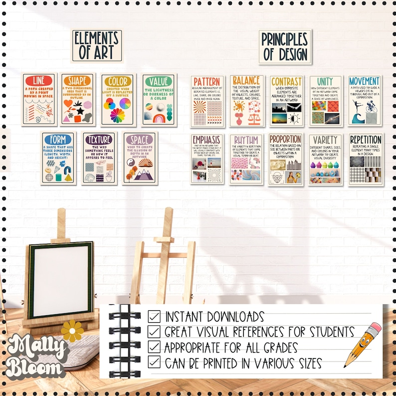 Rainbow Elements of Art Classroom Decor Bundleprinciples of - Etsy