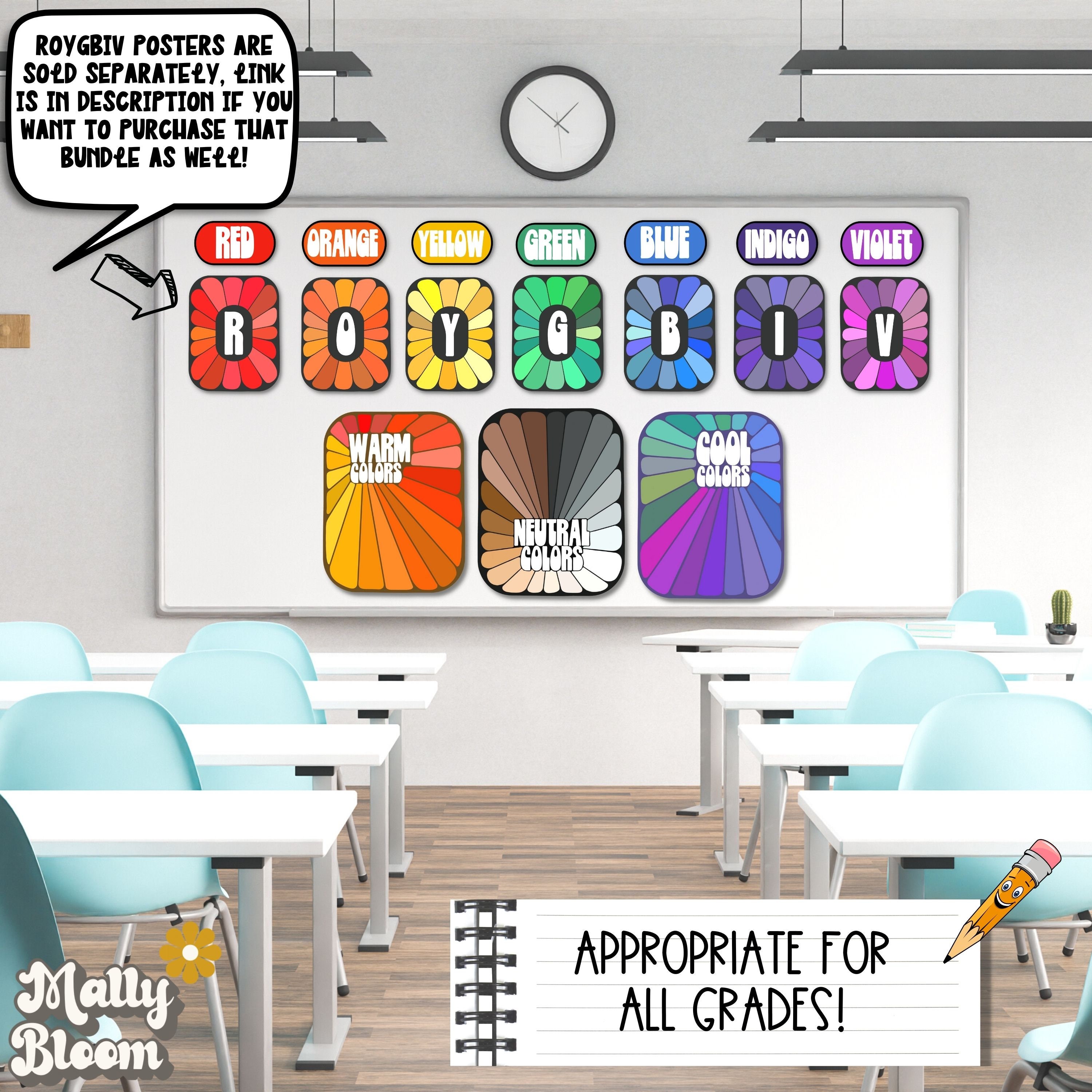 Art Classroom Color Theory Posters, Warm, Cool, Neutral Color Poster ...