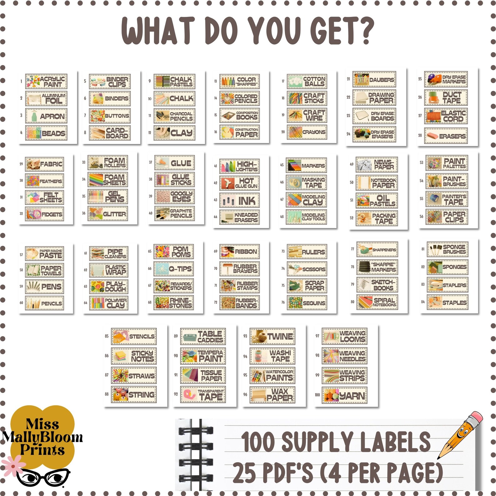 Art Classroom Supply Labels, Art Closet Organization Labels, Classroom ...