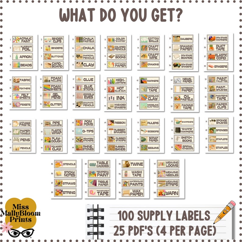 Art Classroom Supply Labels Art Closet Organization Labels - Etsy