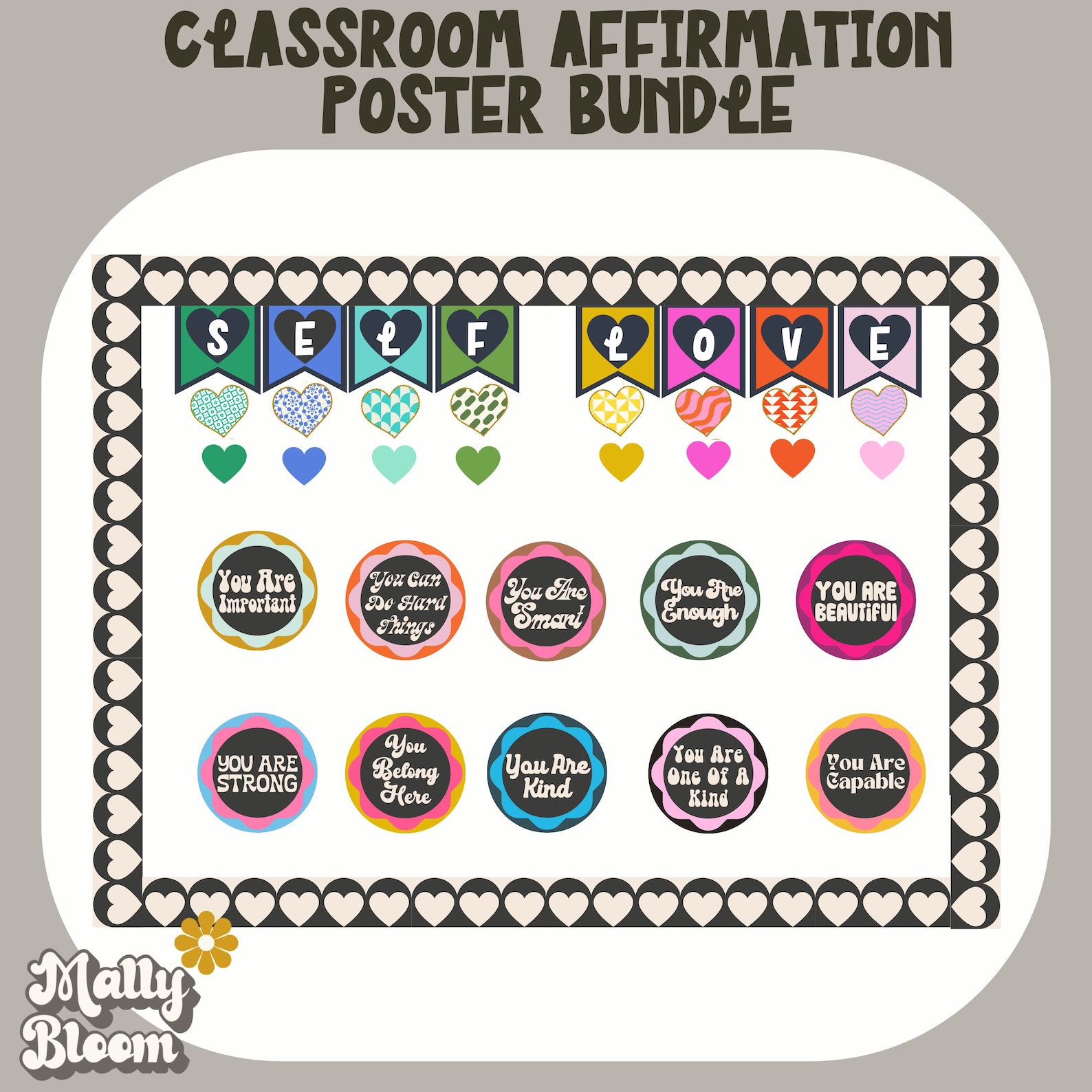 Affirmations for Classroom Poster Bundle, Growth Mindset Display ...