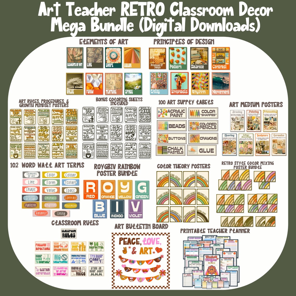 Elements of Art Classroom Decor Bundle Principles of Design - Etsy