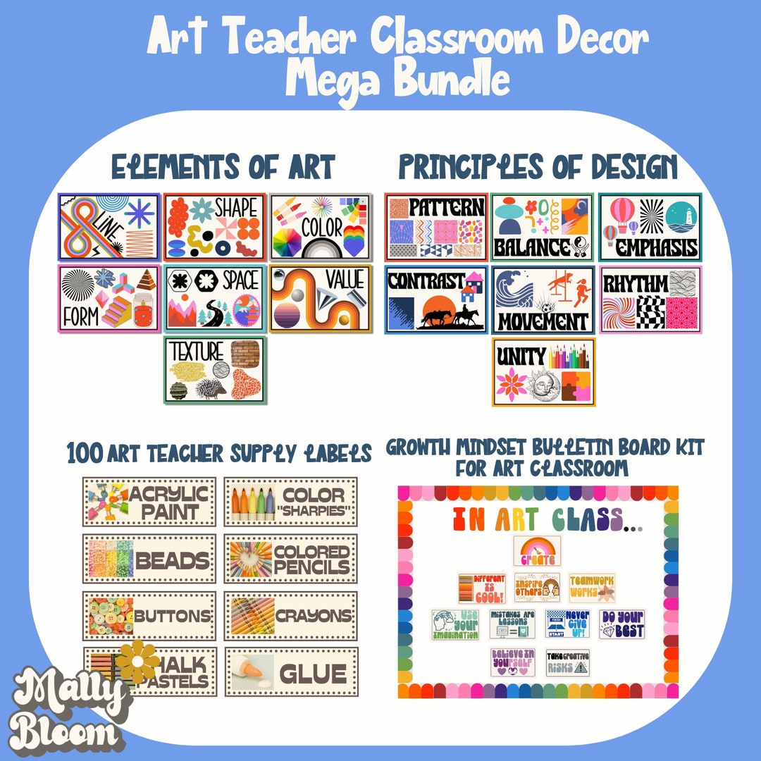 Art Classroom Decor Bundle, Elements of Art, Principles of Design ...