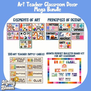 Art Classroom Decor Bundle, Elements of Art, Principles of Design ...