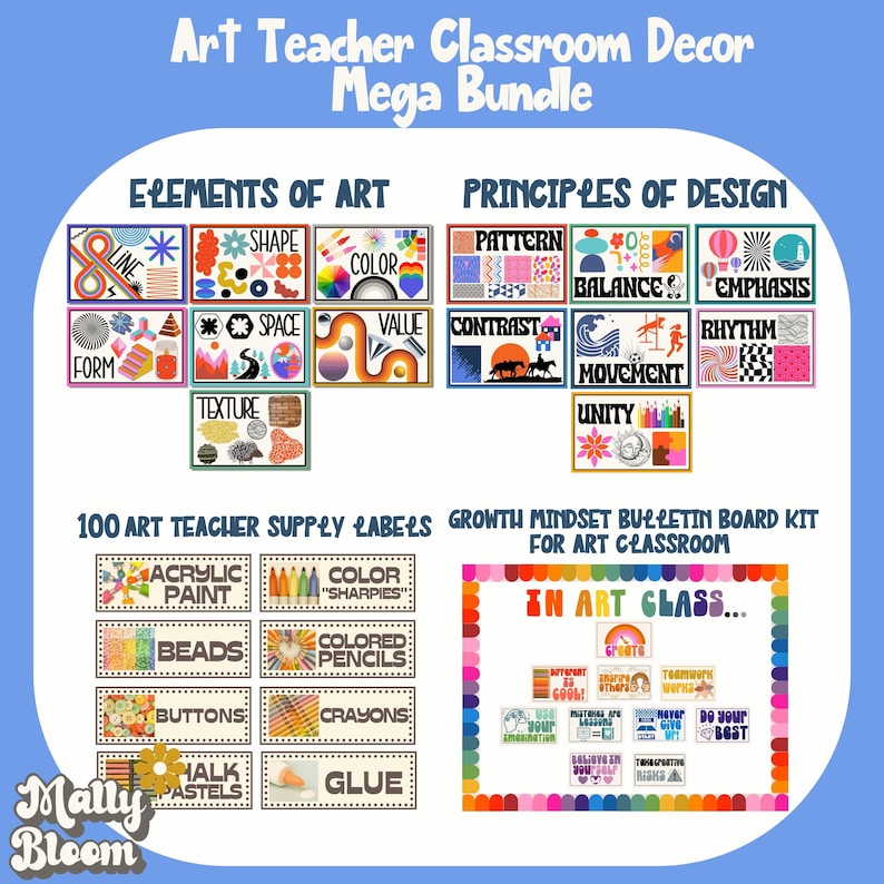 Art Classroom Decor Bundle Elements Of Art Principles Of Etsy