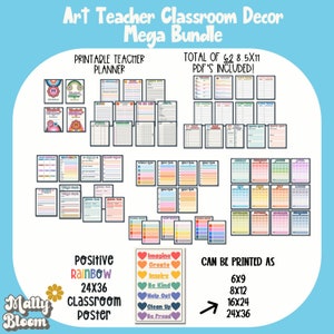 Rainbow Elements of Art Classroom Decor Bundle,principles of Design ...