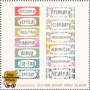 Word Wall Art Bundle , Art Words Classroom Decor, Word Wall Signs, Art ...