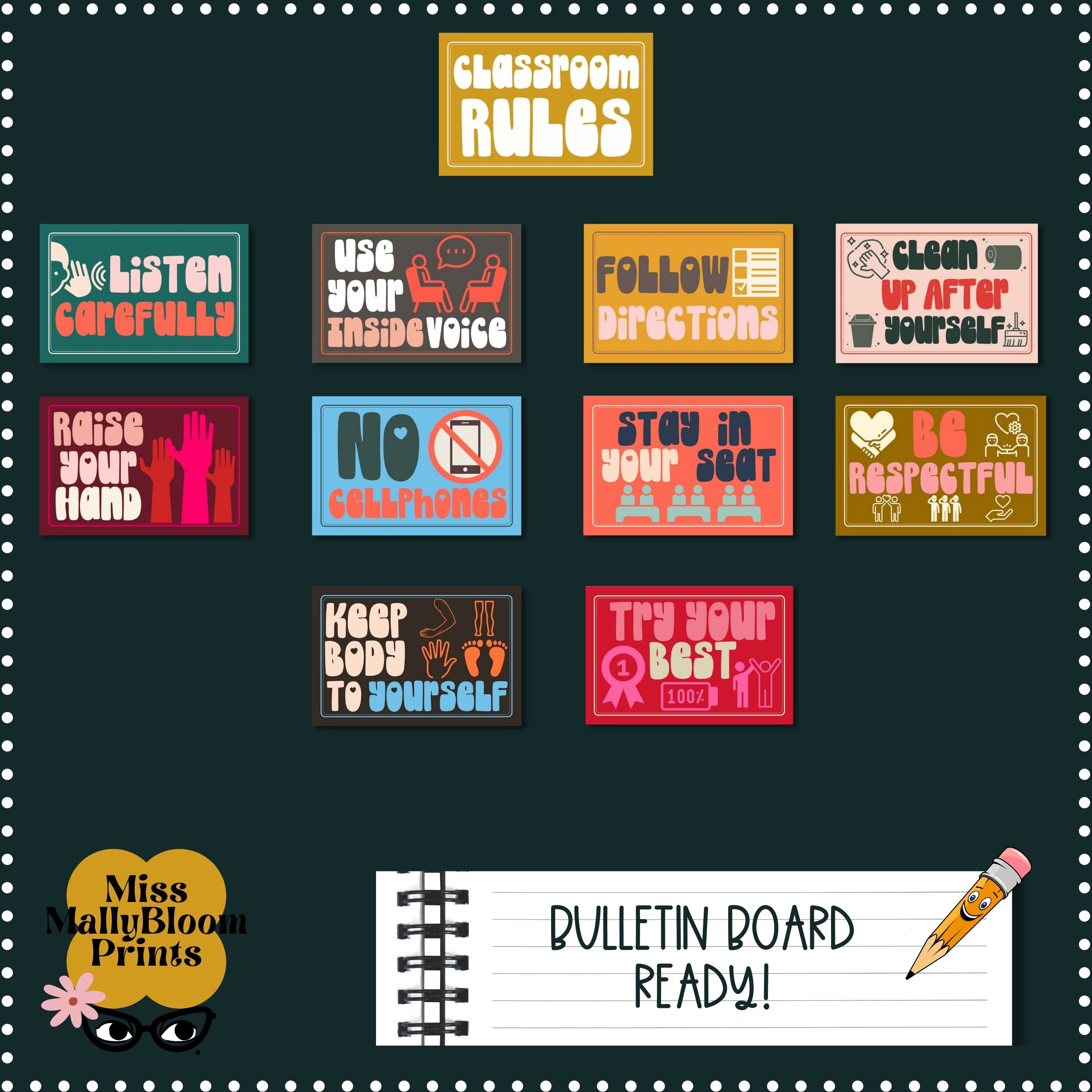 Classroom Rules Poster Bundle_bulletin Board Kit or Classroom Decor ...