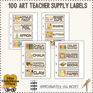 Art Classroom Supply Labels, Art Closet Organization Labels, Classroom ...