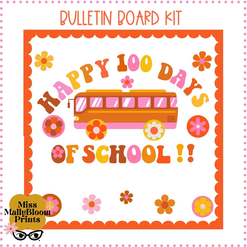 Happy 100 Days of School Bulletin Board Kit or Classroom - Etsy