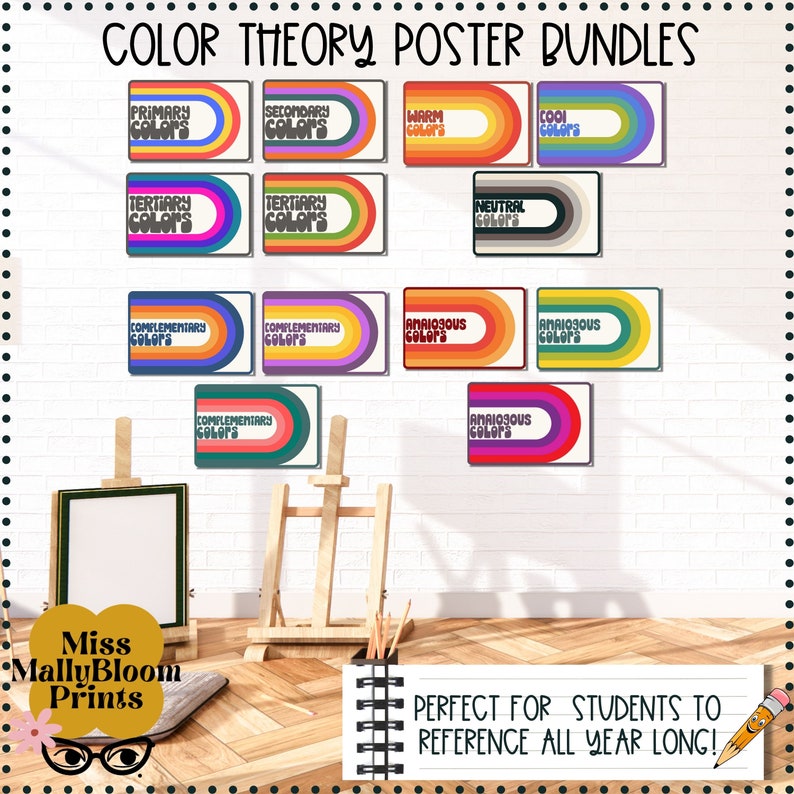 Art Classroom Decor,color Theory Poster Bundle,color Wheel,art Bulletin ...