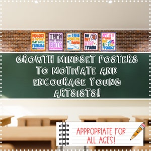Art Room Poster, Art Class Rules and Procedure Poster Bundle, Growth ...