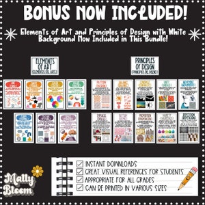 Spanish Bilingual Classroom Poster Bundle, Rainbow Elements of Art ...