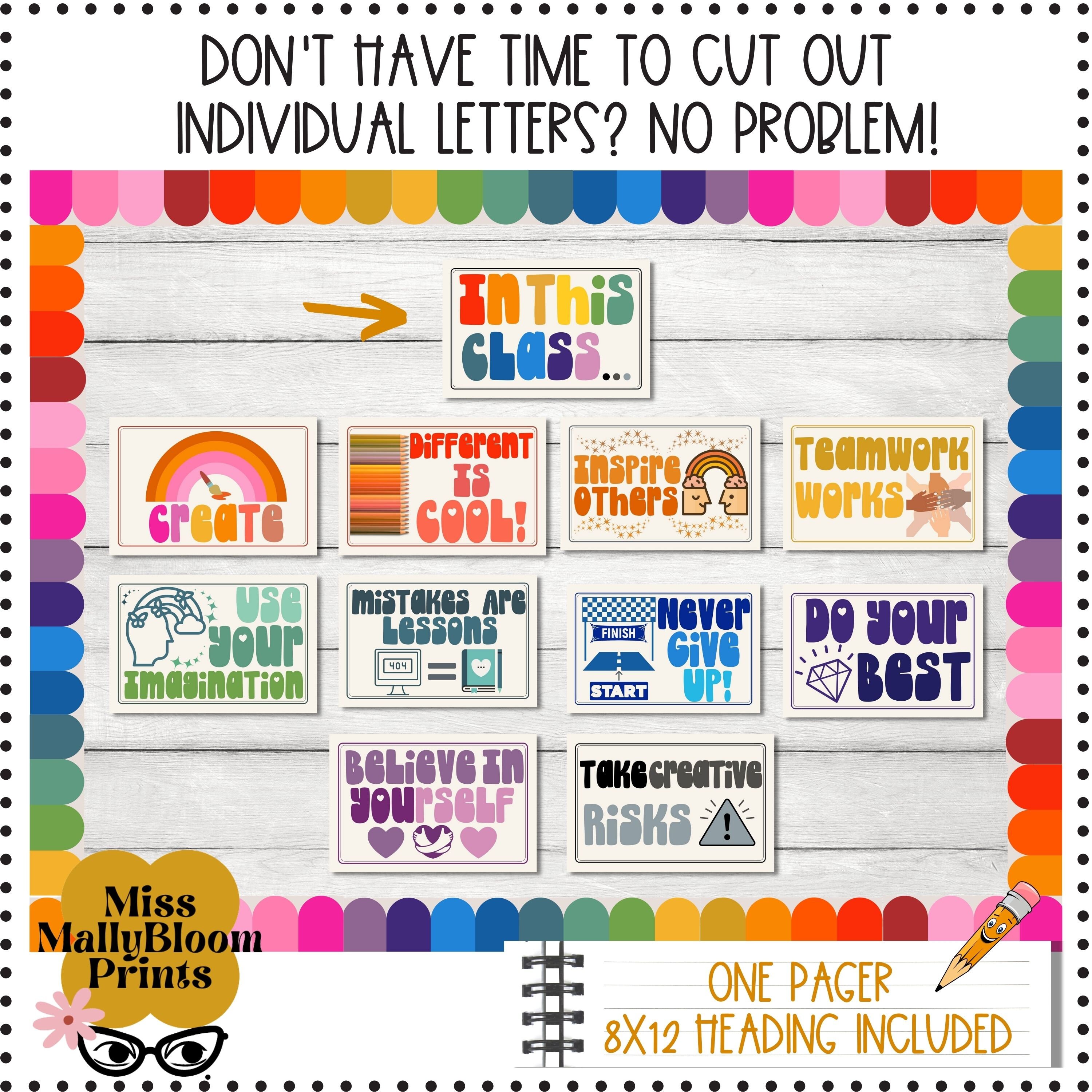 Art Class Poster Bundle, Rainbow Art Classroom Decor Bundle, Art ...