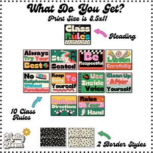 Classroom Rules Poster Bundle, Classroom Expectations, Bulletin Board ...