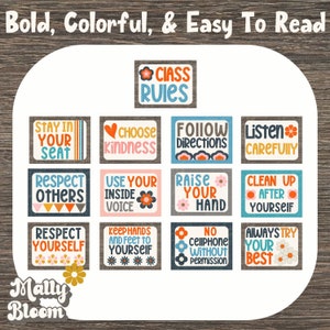 Classroom Rules Poster Bundle_bulletin Board Kit or Classroom Decor ...