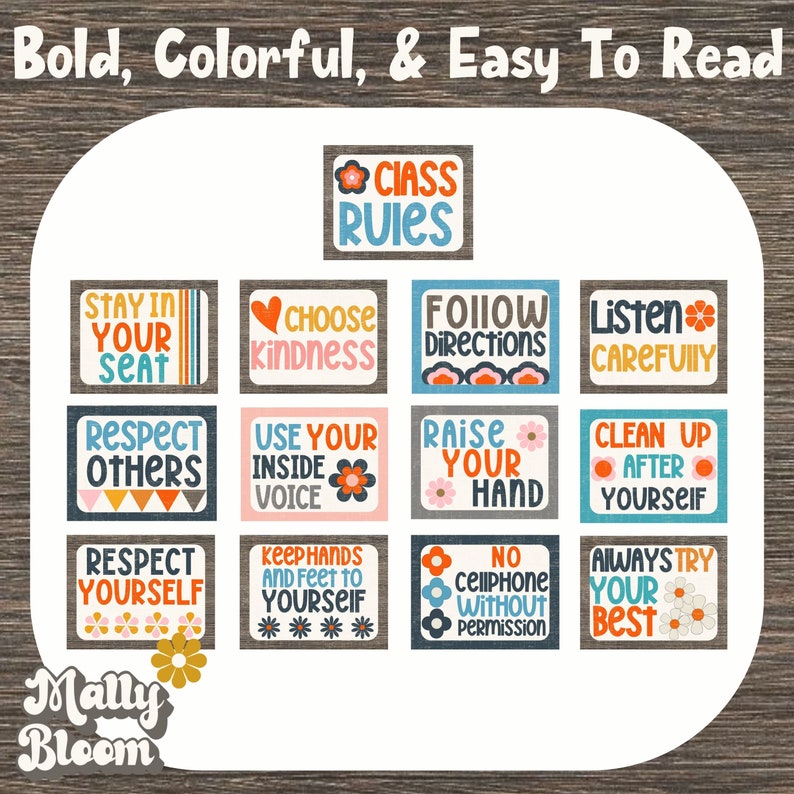 Classroom Rules Poster Bundle_bulletin Board Kit or Classroom Decor ...