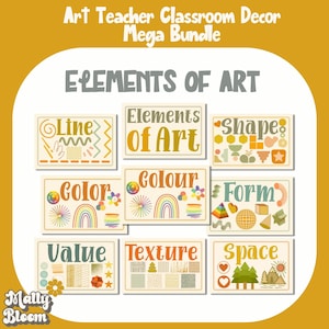 Art Classroom Decor Bundle, Elements of Art, Principles of Design ...