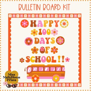 Happy 100 Days of School Bulletin Board Kit or Classroom Holiday Decor ...