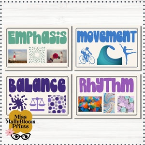 Classroom Poster Bundle, Rainbow Principles of Design, Art Classroom ...