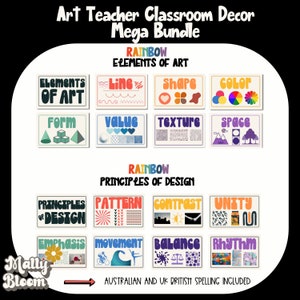 Rainbow Elements of Art Classroom Decor Bundle,principles of Design ...