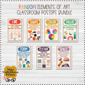 Classroom Poster Bundle Rainbow Elements of Art Classroom | Etsy