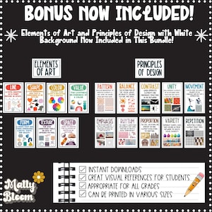 Rainbow Elements of Art Classroom Decor Bundle,principles of Design ...