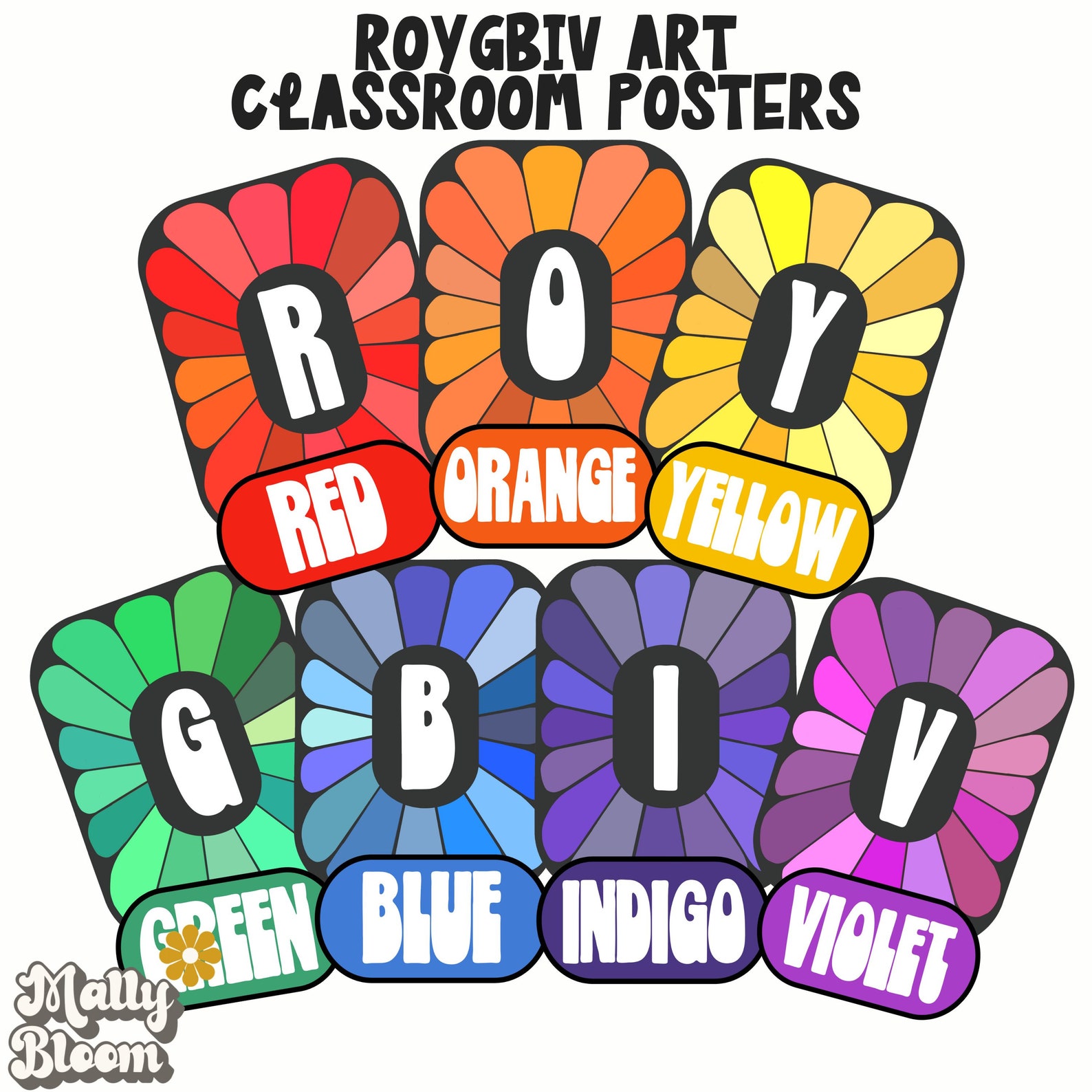 ROYGBIV Art Classroom Poster Bundle Art Class Rainbow - Etsy