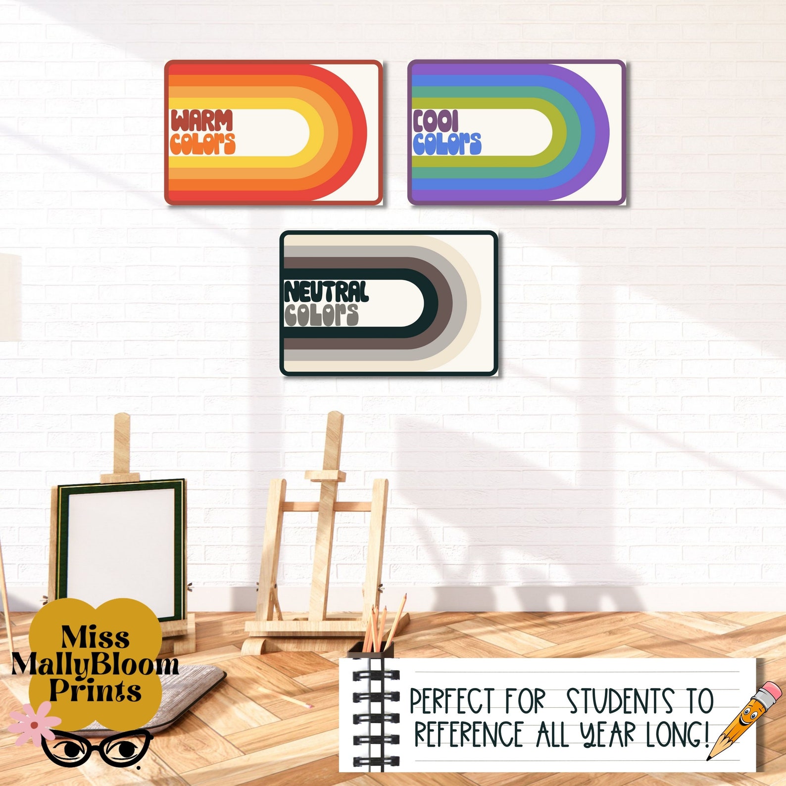 Art Classroom Decor Warm Cool Neutral Color Poster Bundle - Etsy