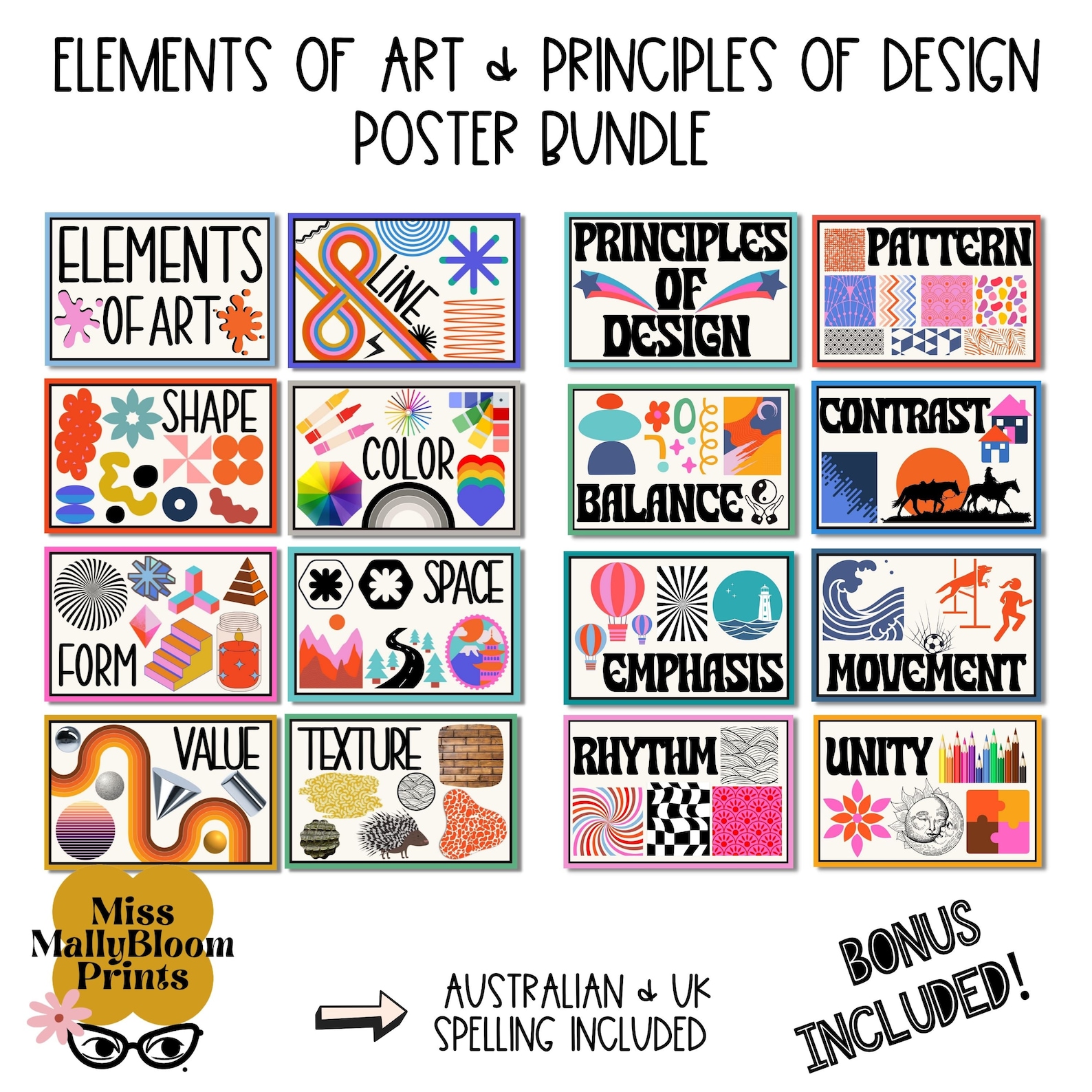 Elements of Art Principles of Design Poster Bundle Classroom - Etsy