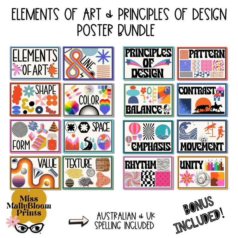 Elements of Art Principles of Design Poster Bundle Classroom - Etsy