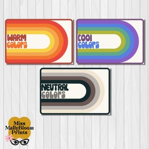 Art Classroom Decor, Warm, Cool, Neutral Color Poster Bundle, Art Room ...