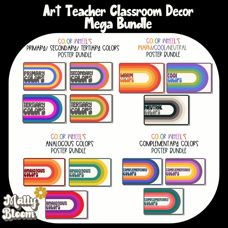 Rainbow Elements of Art Classroom Decor Bundleprinciples of - Etsy